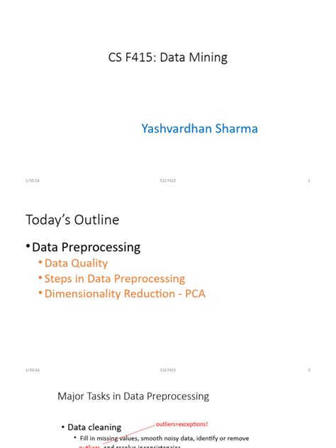 class data preprocessing iii pdf sampling statistics mean