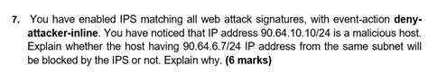 Solved 7 You Have Enabled Ips Matching All Web Attack