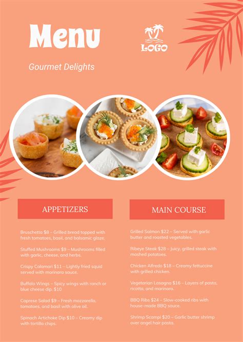 Free Menu Booklet Template To Edit Online