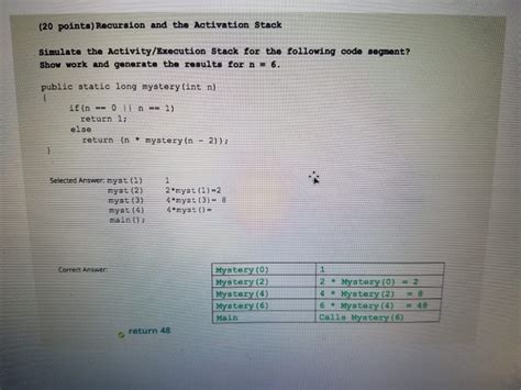 Solved Points Recursion And The Activation Stack Chegg