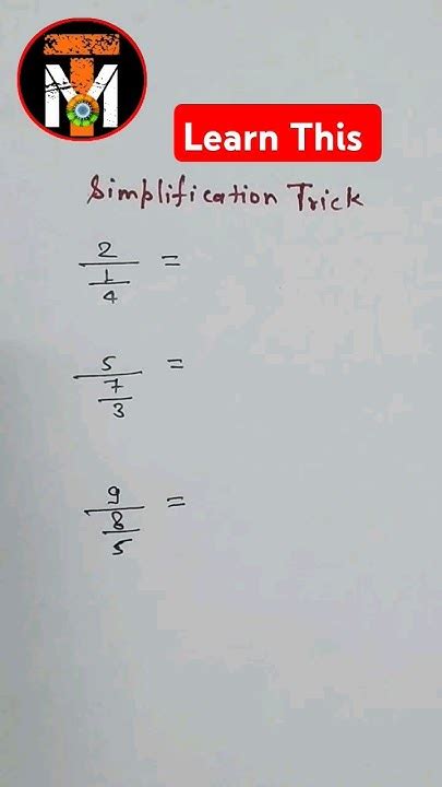 Simplification Tricks 😱 Learn This Shorts Math Simplification Quiz