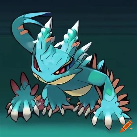 Toxiglace A Menacing Lizard Pokémon With Ice Like Scales And A Long