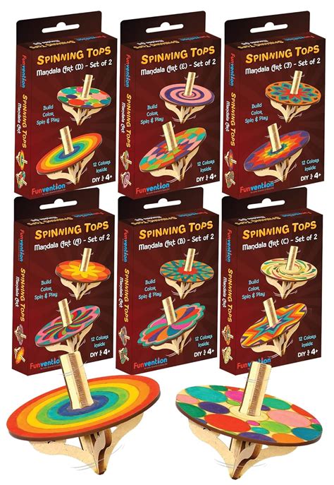 Buy Funvention Diy Spinning Top Kits Mandal Art Pack Of 6 Build