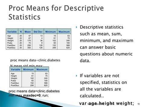 Base Sas Statistics Procedures Ppt Base Sas Statistics Procedures Ppt