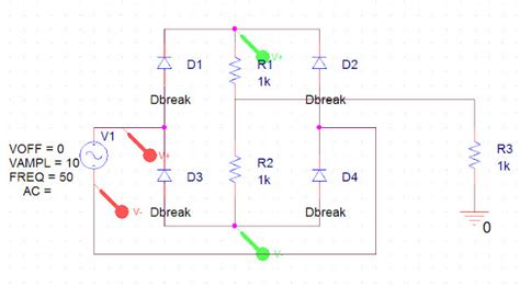 CIRCUITS IN SOFTWARE Full Wave Bridge Rectifier ORCAD