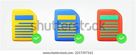 Document Verification 3d Icon Set Realistic Stock Vector Royalty Free 2257397161 Shutterstock