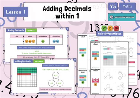 Year 5 Decimals Part 2 Adding Decimals Within 1 Lesson 1