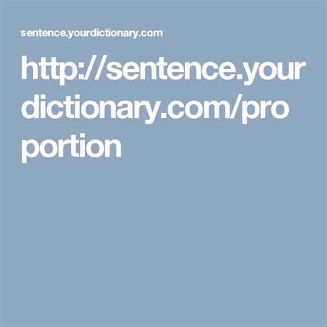 Examples Of Proportion In A Sentence