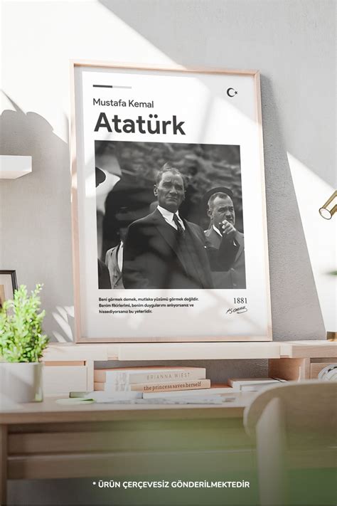 Sürpriz Vakti Mustafa Kemal Atatürk Poster Tasarımı Minimalist Portre Ve Anlamlı Sözle