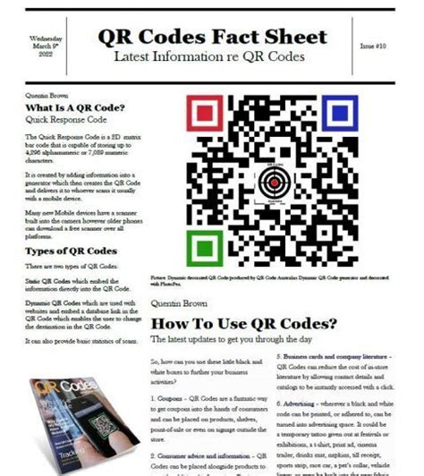 Qr Code Fact Sheet Qr Codes Australia