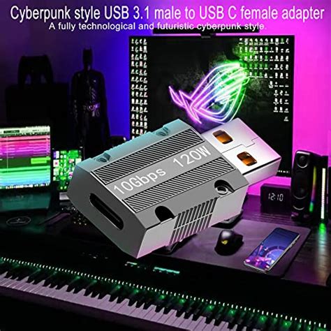 Qianrenon Usb 3 1 To Usb C Adapter Mecha Cyberpunk Styles 10gbps Usb3 1 Male To Type C Female