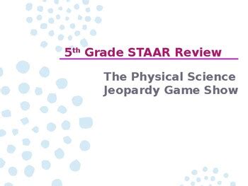 Physical Science Jeopardy Review Game By The Science Superstar TPT
