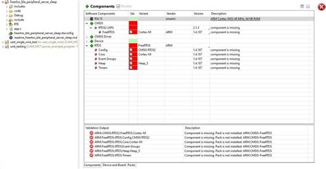 kb freertos ble peripheral server sleep missing component
