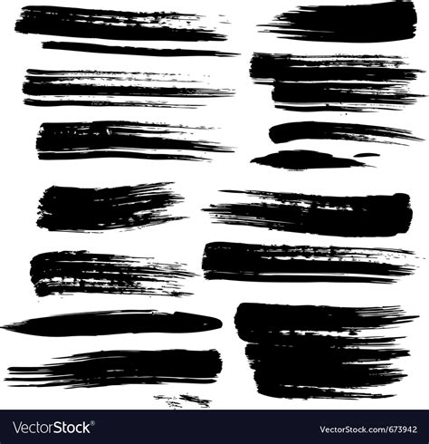 Set Grunge Brush Strokes Royalty Free Vector Image