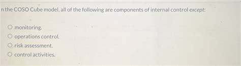 Solved In The Coso Cube Model All Of The Following Are