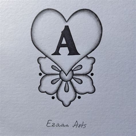 Letter A Drawing Drawing Ideas Heart Design Letter Art Cute Letter