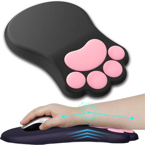 L Spoutto Ergonomic Mouse Pad With Wrist Rest Cute Cat Paw