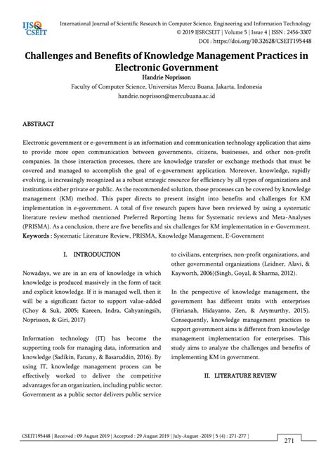 Pdf Challenges And Benefits Of Knowledge Management Practices In