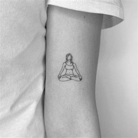 Fine Line Yoga Lotus Pose Tattoo
