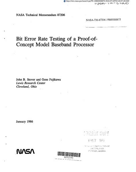 Pdf Bit Error Rate Testing Of A Proof Of Concept Model · Set Of