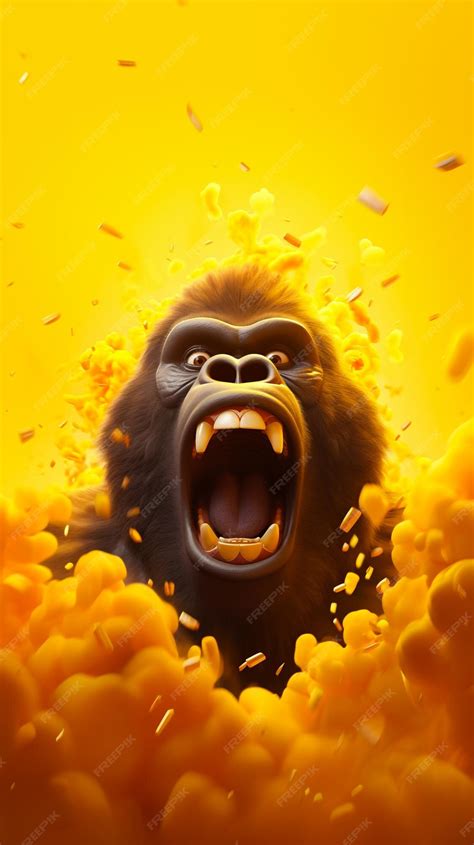 Premium Ai Image Gorilla Emoji Exploding