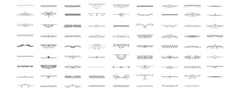 Premium Vector Set Black Simple Line Collection Doodle Border Elements Vector Design Style