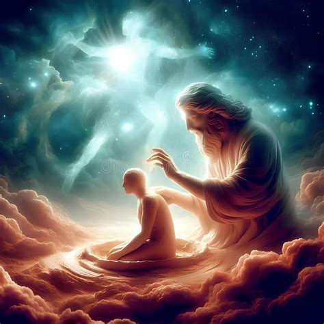 God Created Adam Using Clay Stock Illustration Illustration Of Body
