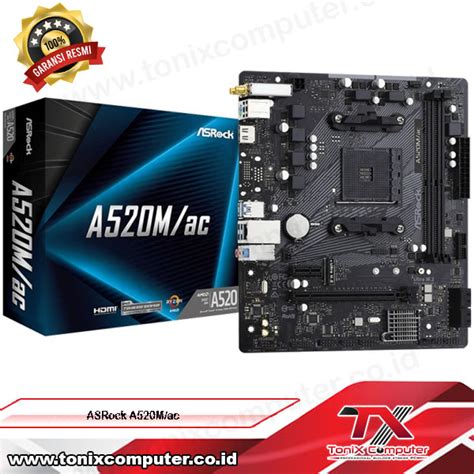 Asrock A520m Ac Am4 A520 Ddr4 Usb 3 2 Sata3 Tonix Computer