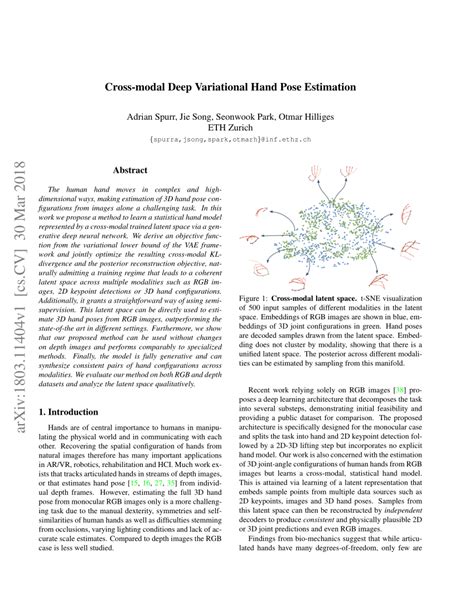 Pdf Cross Modal Deep Variational Hand Pose Estimation