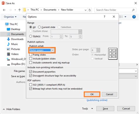 how to convert powerpoint files including speaker or presenter notes