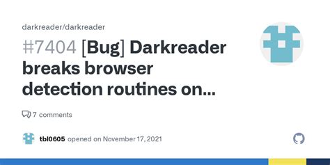 Bug Darkreader Breaks Browser Detection Routines On Firefox · Issue