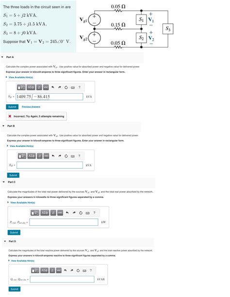 Solved Part ACalculate The Complex Power Associated With Chegg Com