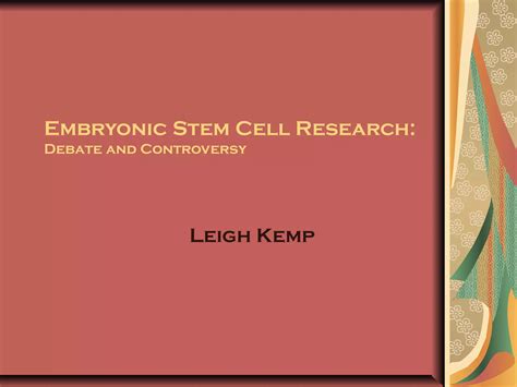 Embryonic Stem Cell Research PPT