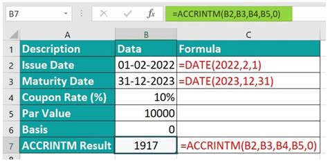 ACCRINTM Excel Syntax Examples Find Accrued Interest