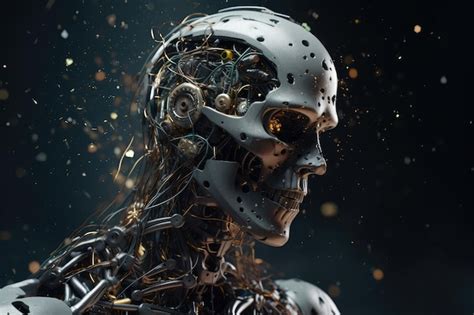 Premium Photo Futuristic Ai Cyborg Robot Demolition Concept