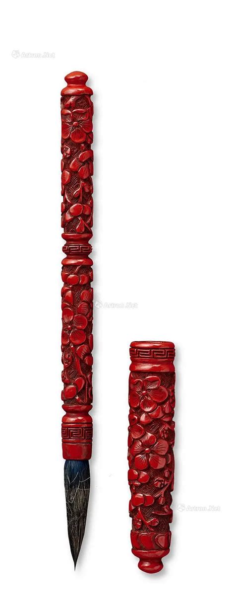 0157剔红梅花纹笔 花瓣网