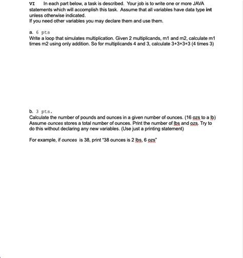 solved vi in each part below a task is described your job