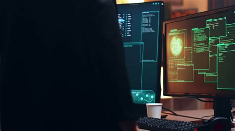 Girl Hacker Sitting At Her Super Computer For Cyber Crimes Using A Dangerous Malware 39671520