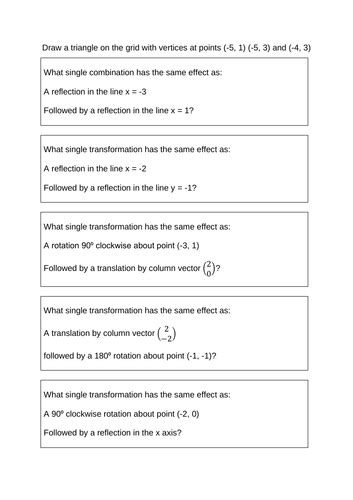 Edexcel Gcse Foundation Unit 10 Transformations Teaching Resources