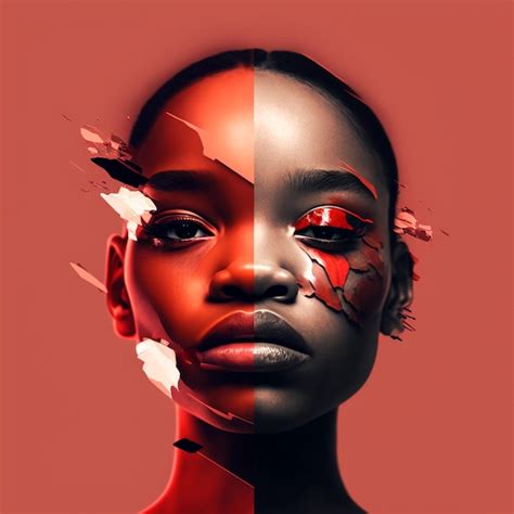 Premium Ai Image Generative Ai Portrait Of Young Woman Posing With Glitch Effect