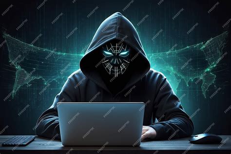 Premium Photo Cyber Attack Concept Of Dark Web Hooded Hacker Illustation