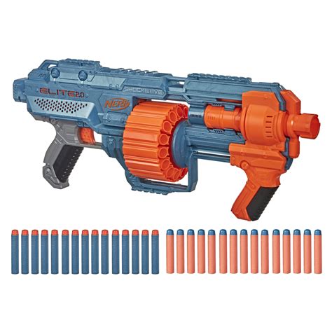 Nerf Elite 20 Shockwave Rd 15 Blaster 30 Nerf Darts 15 Dart Rotating