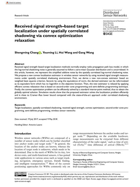 Pdf Received Signal Strengthbased Target Localization Under Spatially Correlated Shadowing