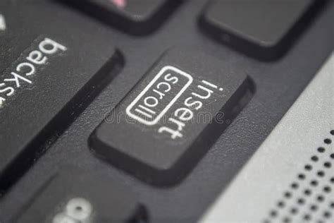 Close Up Of The Insert Key On A Keyboard Stock Photo Image Of Design Scroll