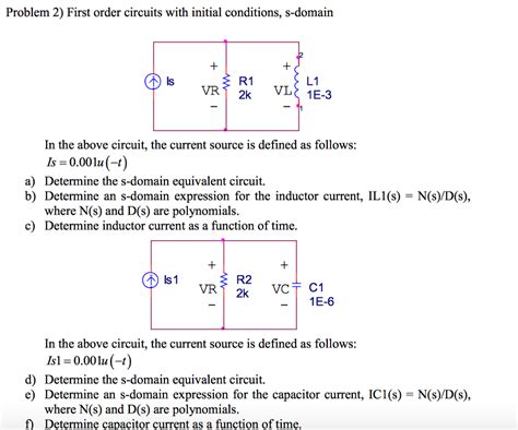 Solved Problem 2 First Order Circuits With Initial
