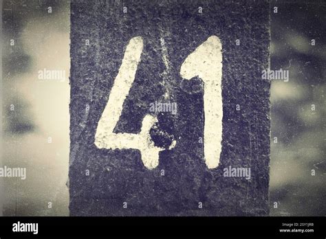 Number White Number On A Dark Background Black And White Old Photo Stock Photo Alamy