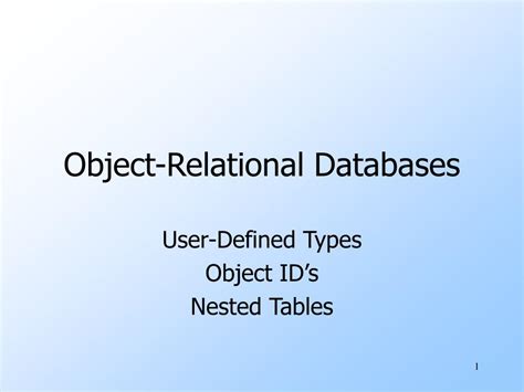 PPT Object Relational Databases PowerPoint Presentation Free Download ID