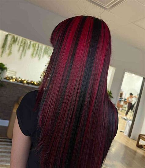Red And Black Hair Stylish Ombre Balayage And Highlights