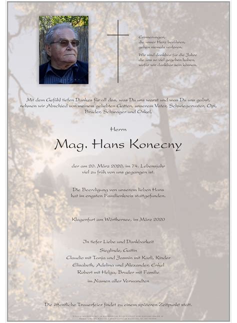 Parte für Mag. Hans Konecny - pax · requiem