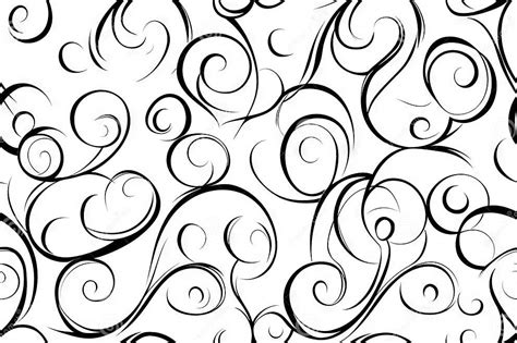 Seamless Pattern Abstract Black And White Swirling Pattern Stock